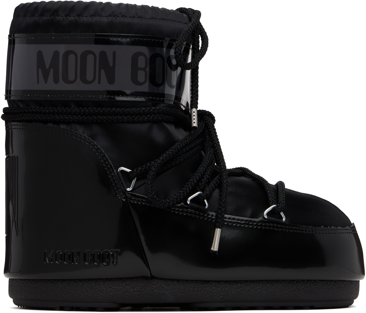 Moon Boot Black Icon Low Glance Satin Boots Moon Boot