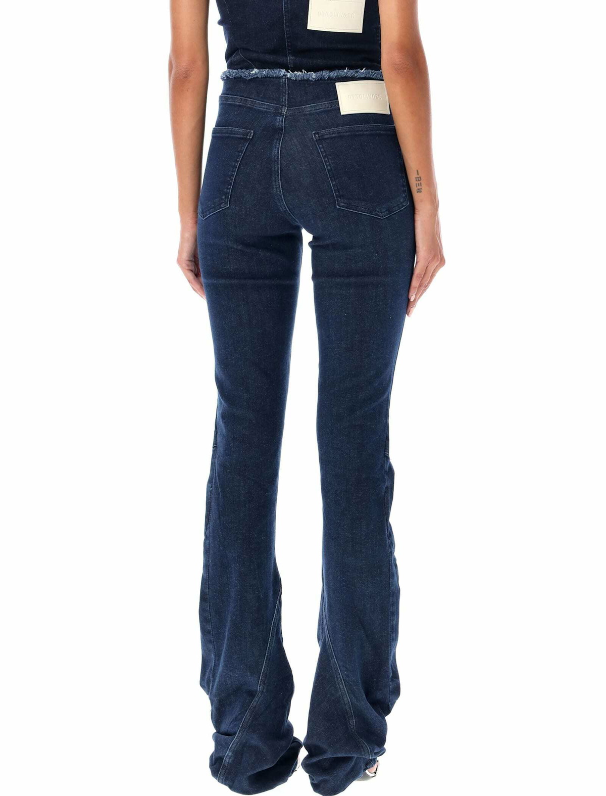 Ottolinger Raw-edge Drape Denim Pants Ottolinger