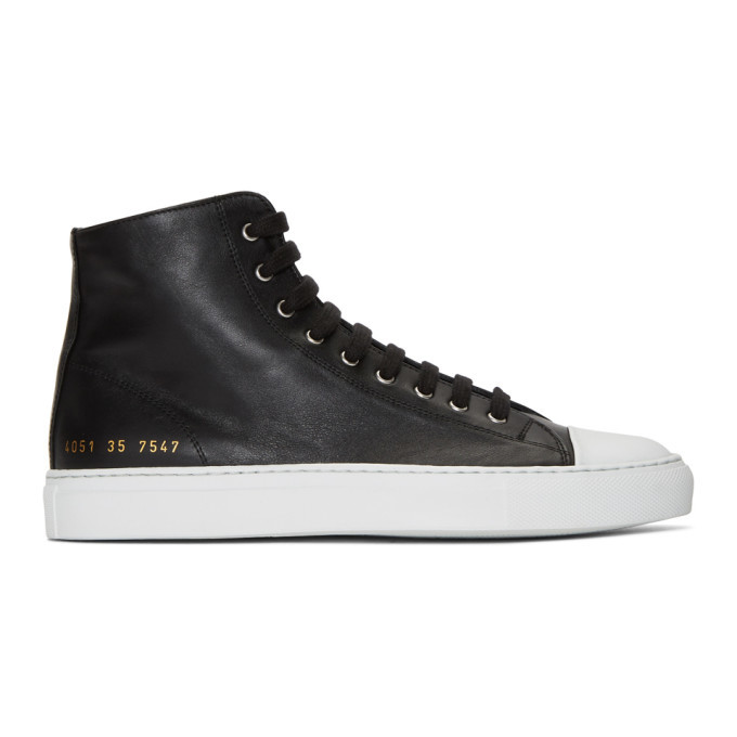Woman by Common Projects Black and White Tournament High Cap Toe ...