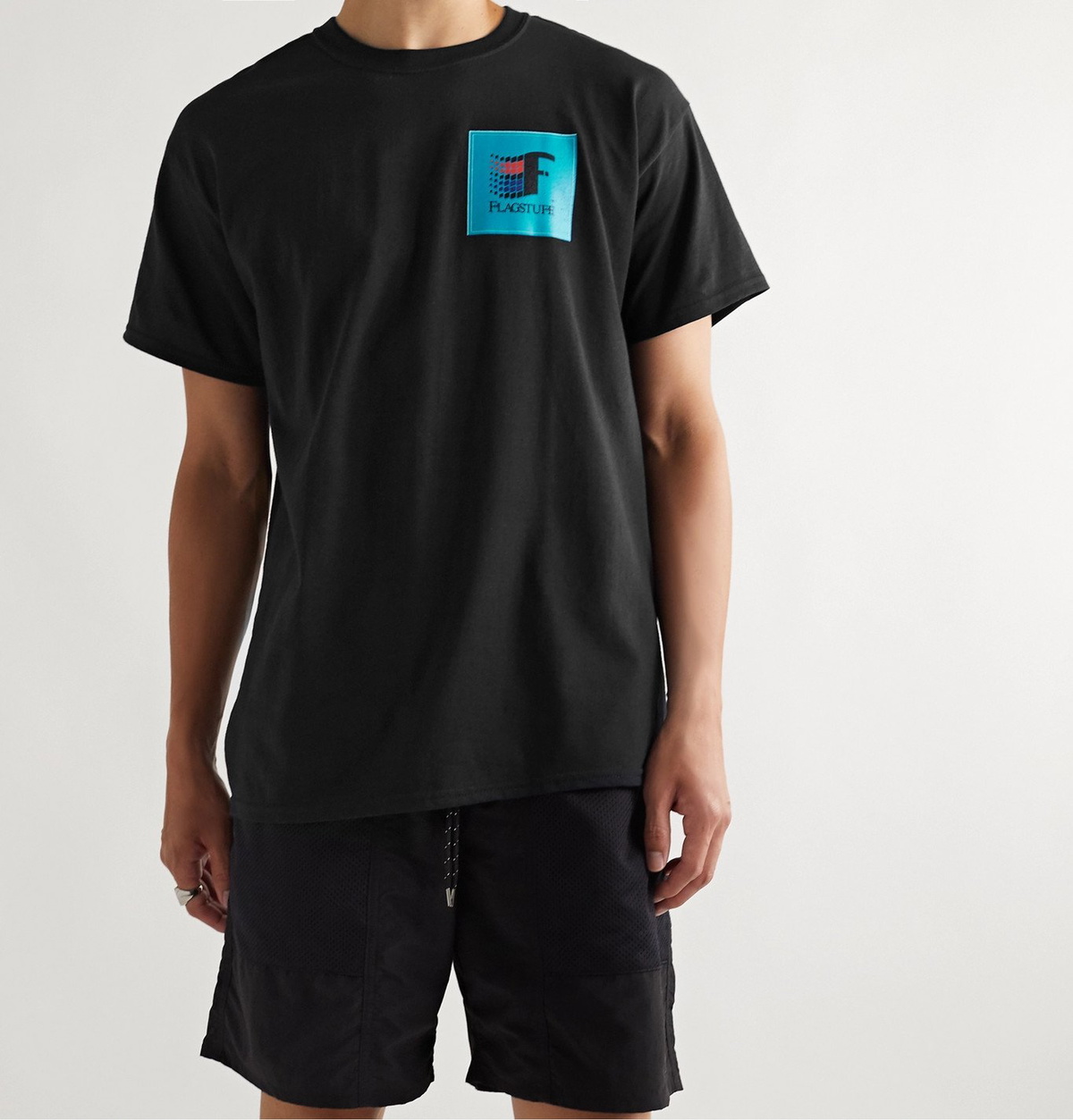 Flagstuff - Logo-Print Cotton-Jersey T-Shirt - Black Flagstuff