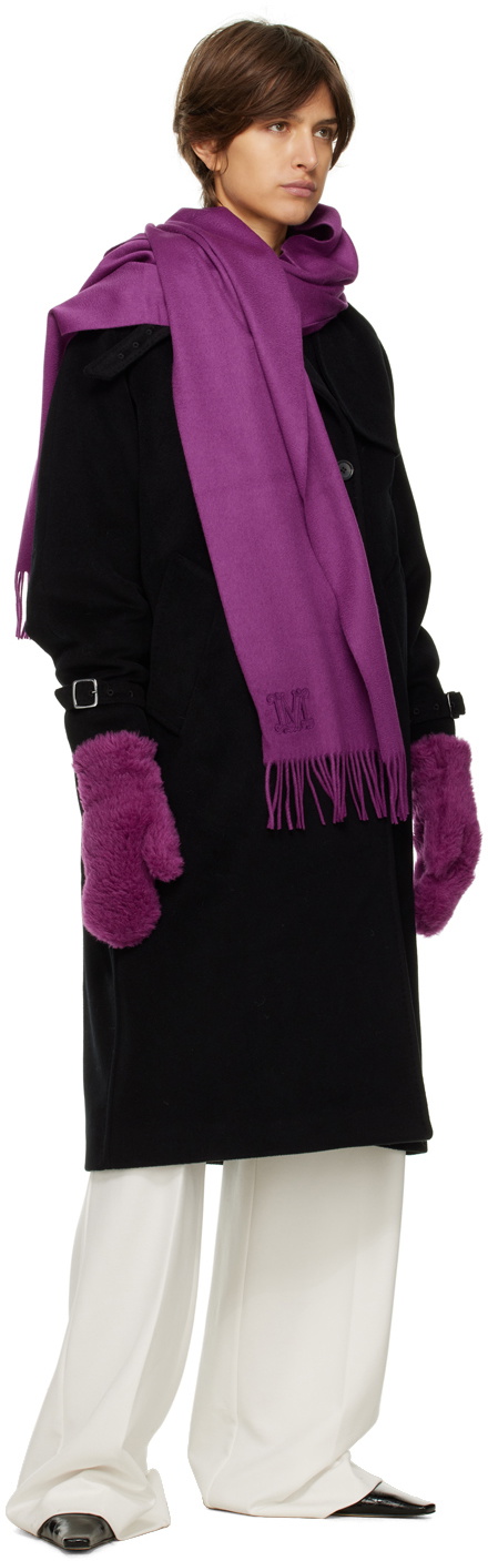 Max Mara Purple Detachable Mittens Max Mara