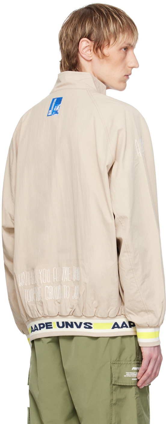 AAPE by A Bathing Ape Beige Lightweight Bomber Jacket AAPE by A Bathing Ape