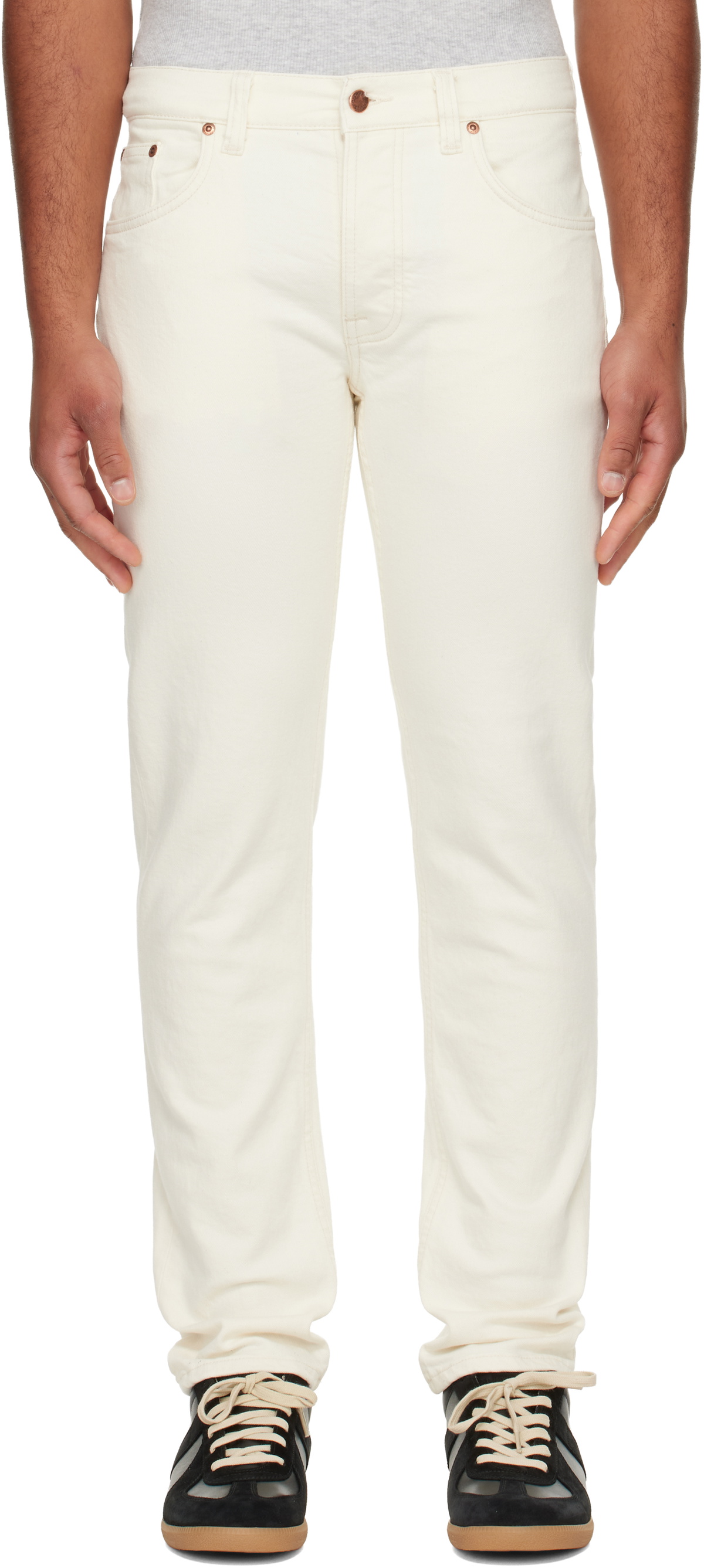 Nudie Jeans Off-White Solid Ollie Jeans Nudie Jeans Co