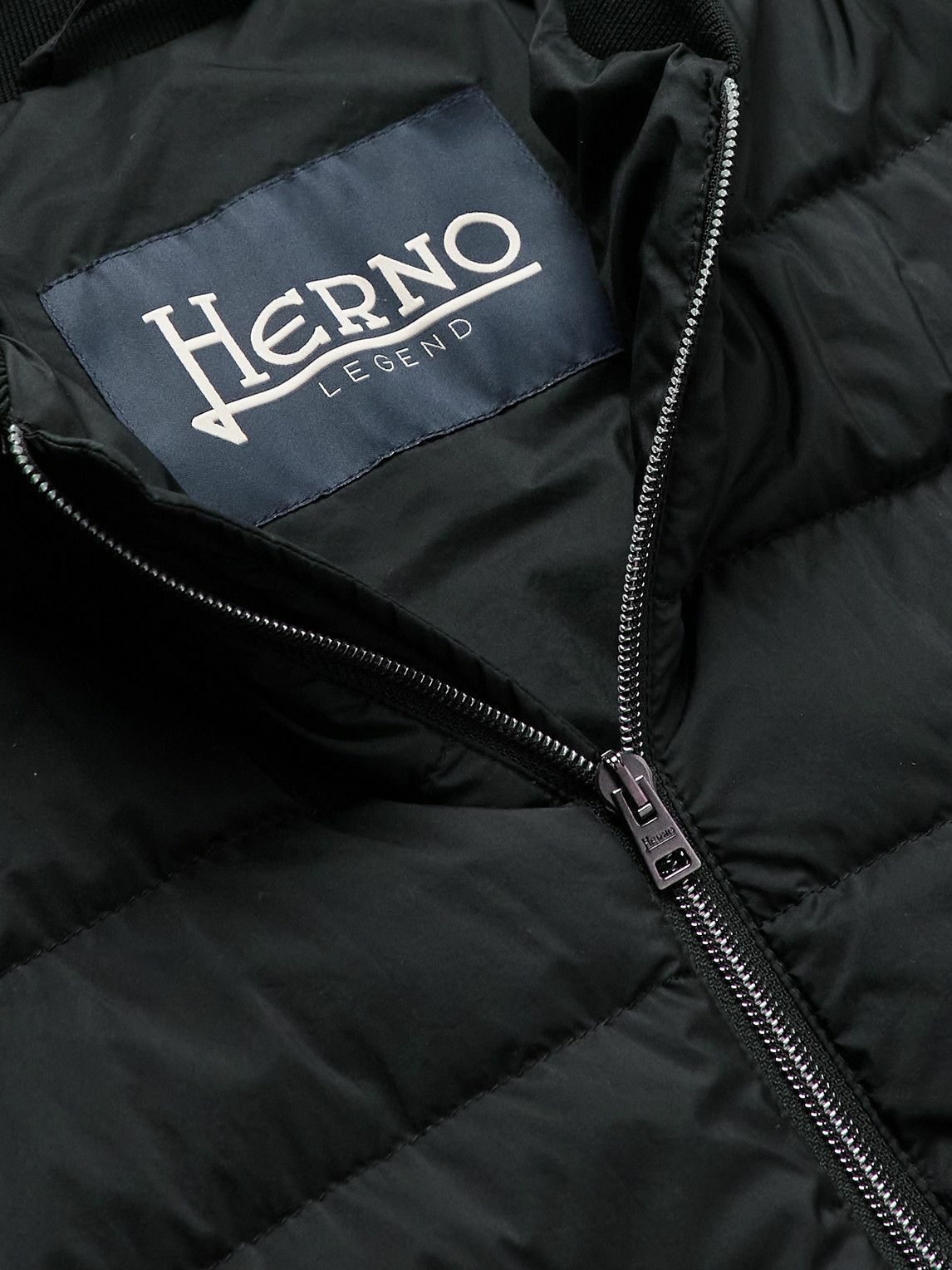 Herno - L'Aviatore Quilted Shell Down Bomber Jacket - Black Herno