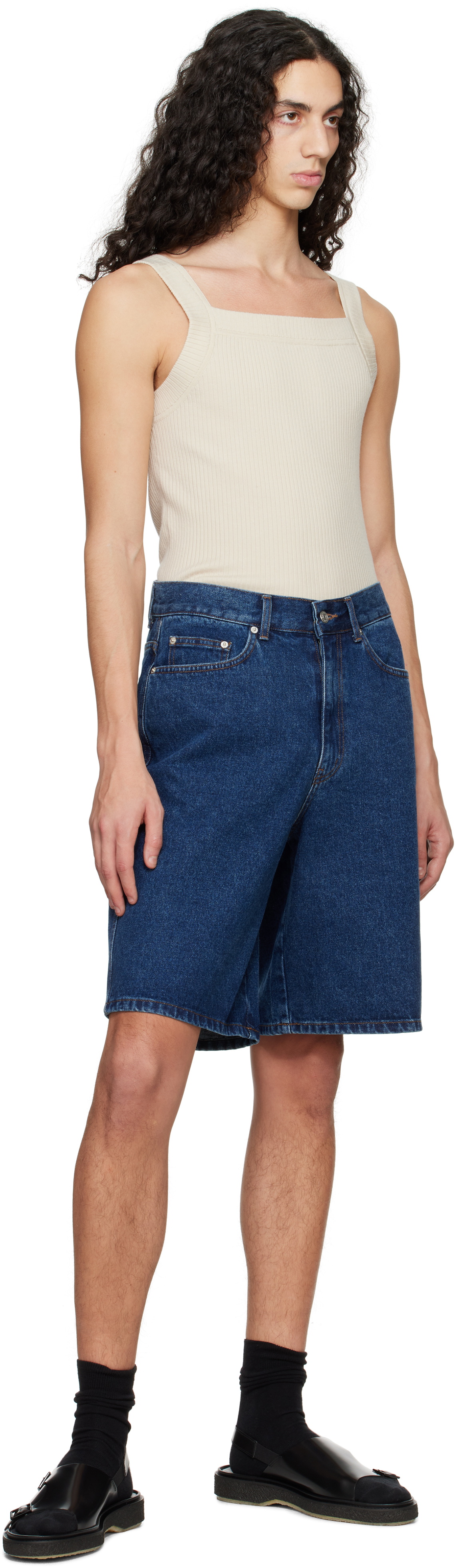 Dunst Blue Classic Baggy Denim Shorts Dunst