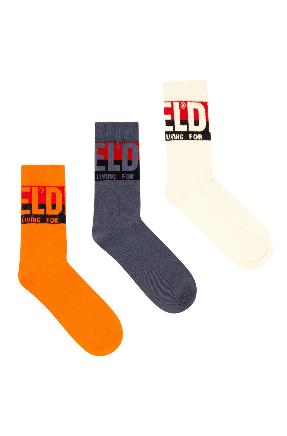 Diesel Three-pack of socks with logo cuffs - Socks Mens in Multicolor ...
