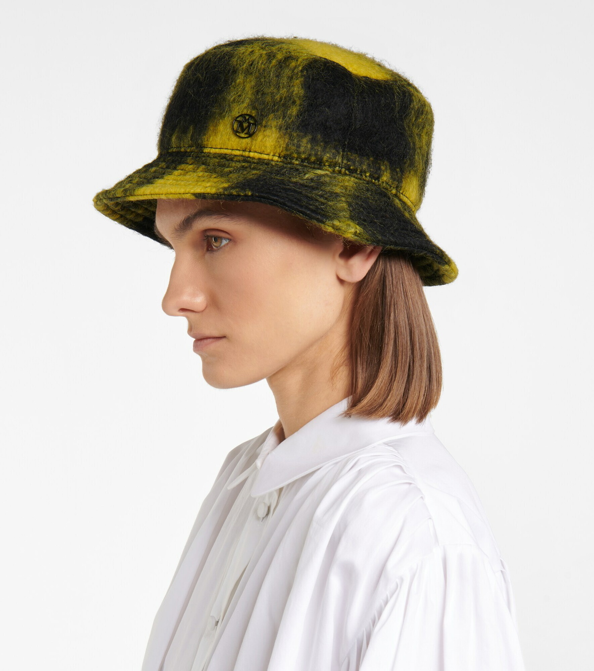 Maison Michel - Jason checked mohair-blend bucket hat Maison Michel