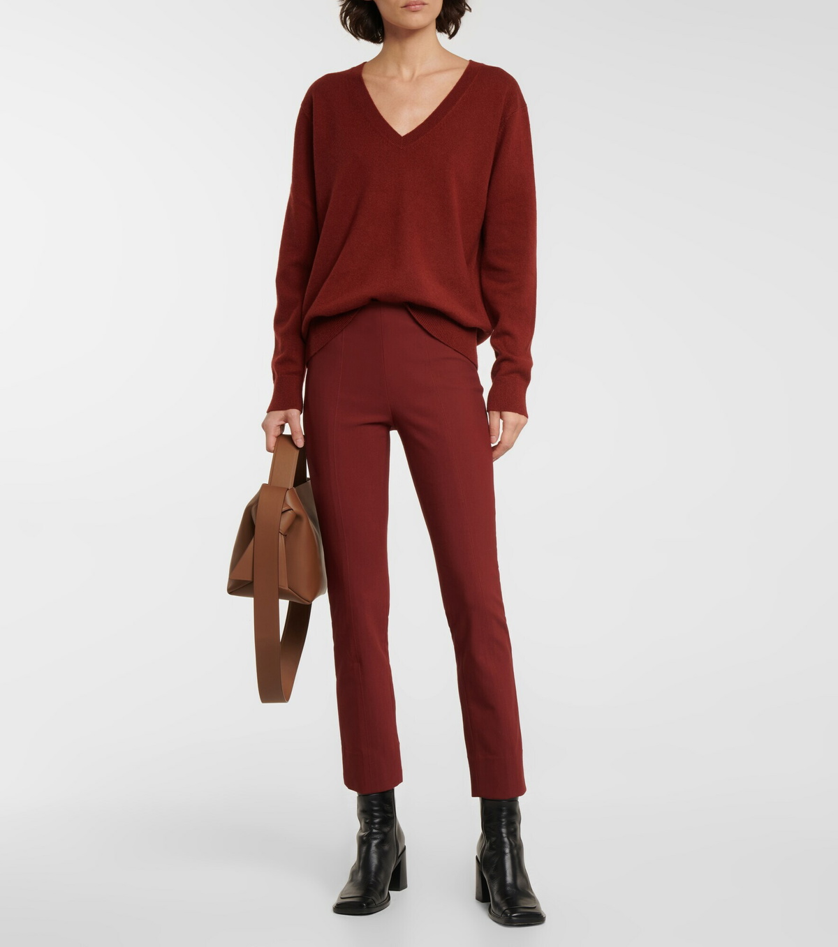Vince - High-rise slim cotton-blend pants Vince