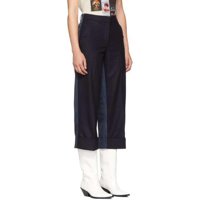 Thom Browne Navy Two-Tone Sack Trousers Thom Browne