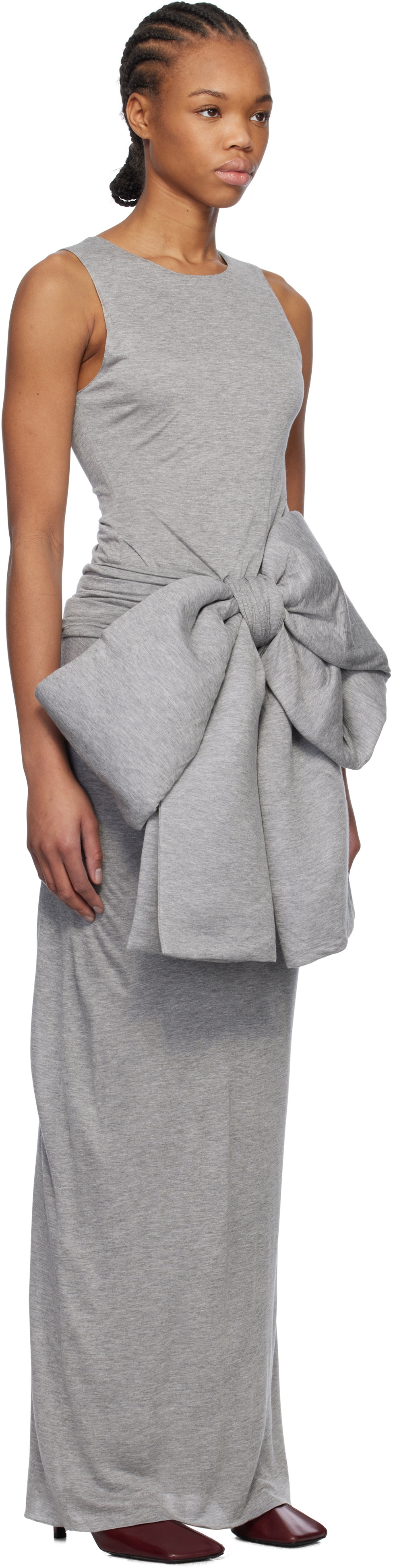 JW Anderson Gray Oversized Bow Maxi Dress JW Anderson