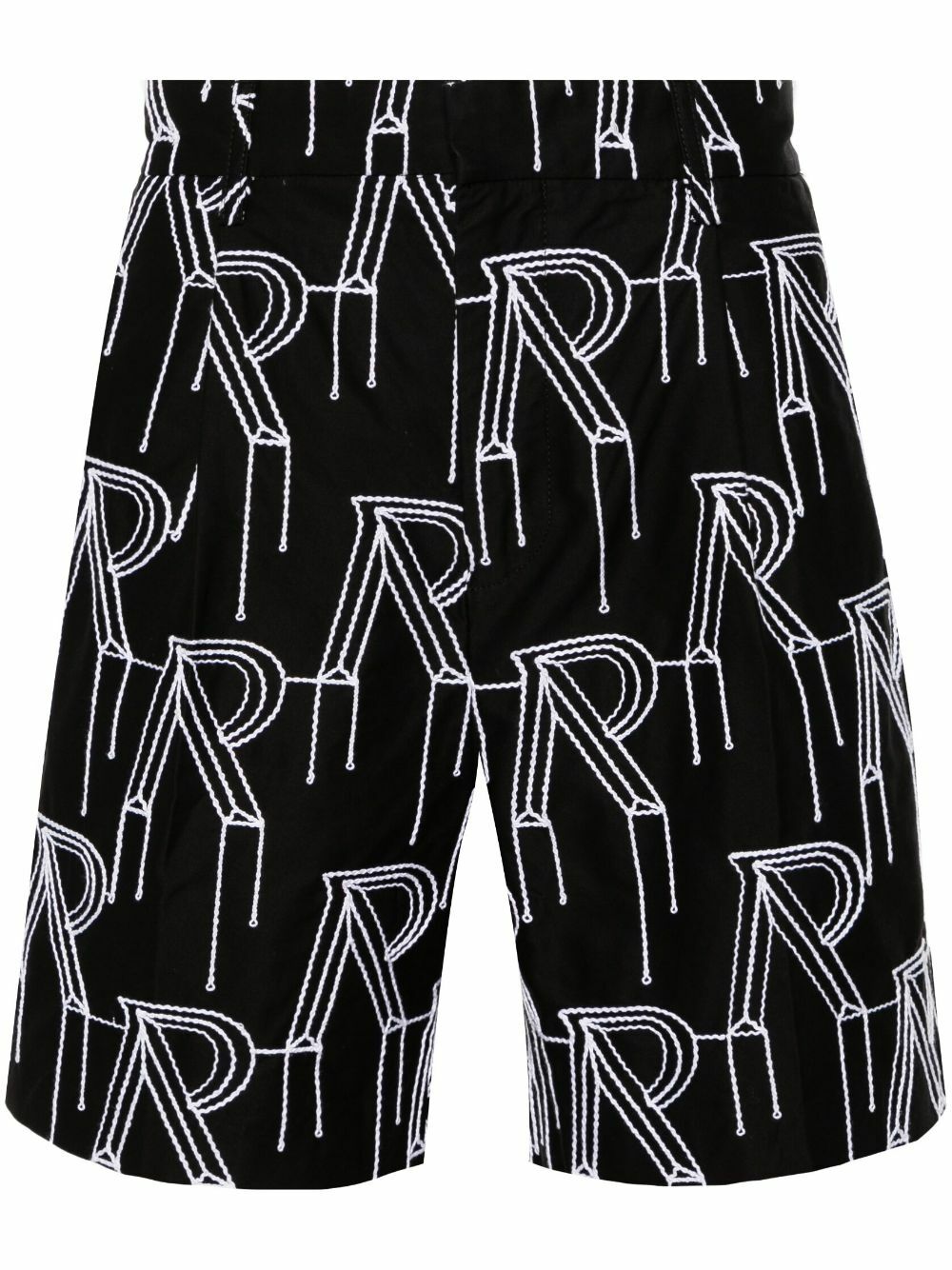 Represent Black Logo-Embroidered Tailored Shorts Represent