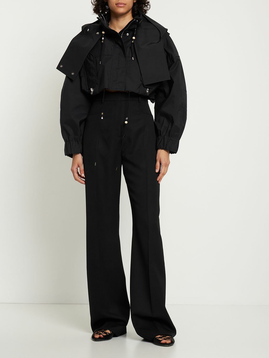 JACQUEMUS La Parka Raphia Cropped Parka Jacket Jacquemus
