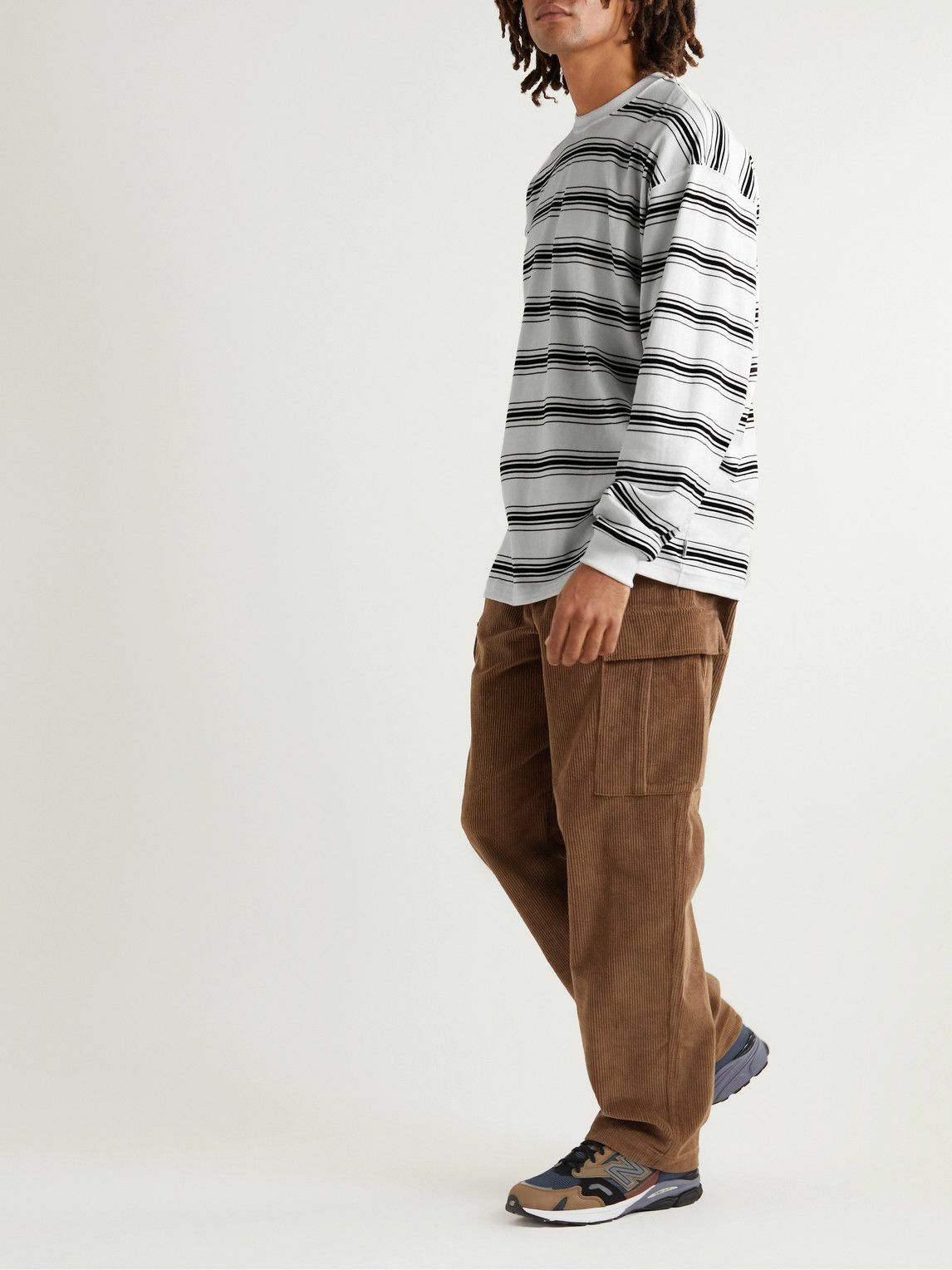 WTAPS - Jam Striped Cotton-Jersey T-Shirt - White WTAPS
