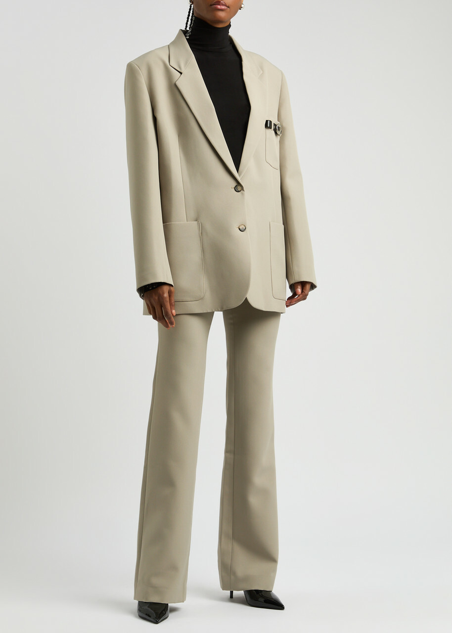 Coperni Logo-embellished Woven Blazer Beige Coperni