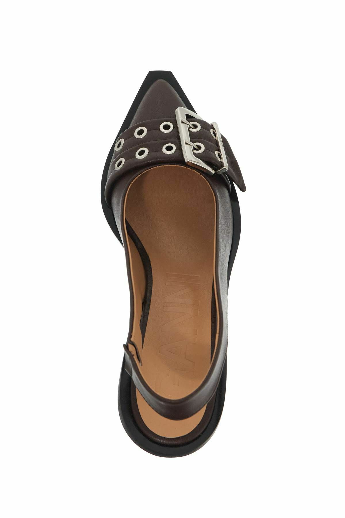 GANNI slingback decollet Brown GANNI