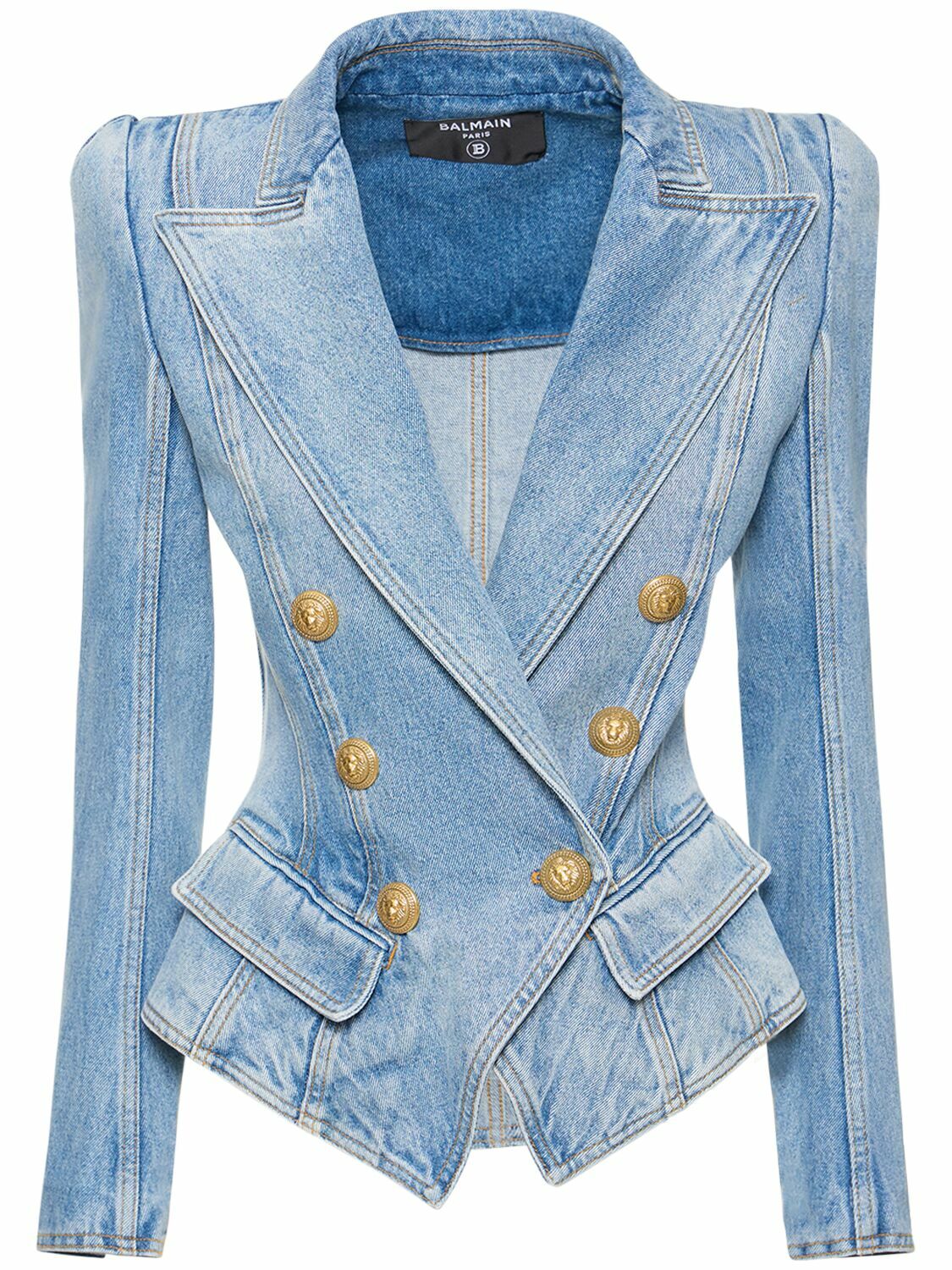 BALMAIN - Vintage Cotton Denim Blazer Balmain