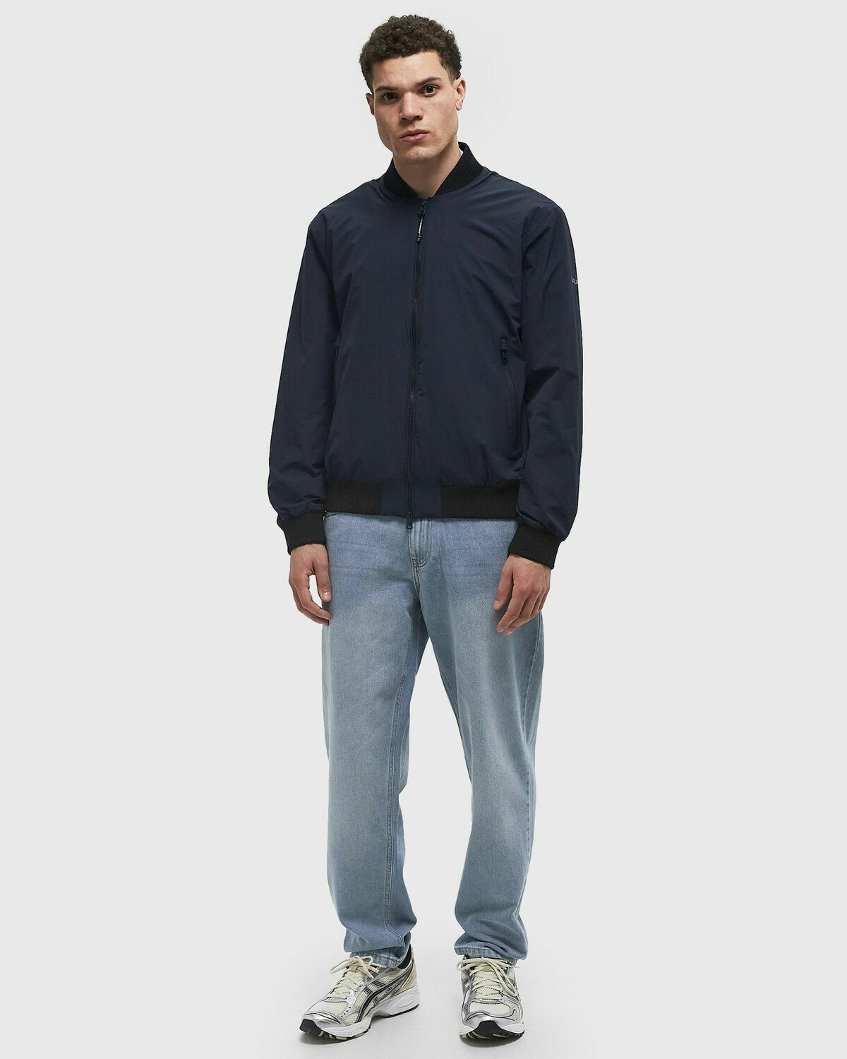 WOOLRICH MATT STRETCH BOMBER Blue Mens Bomber Jacket Woolrich
