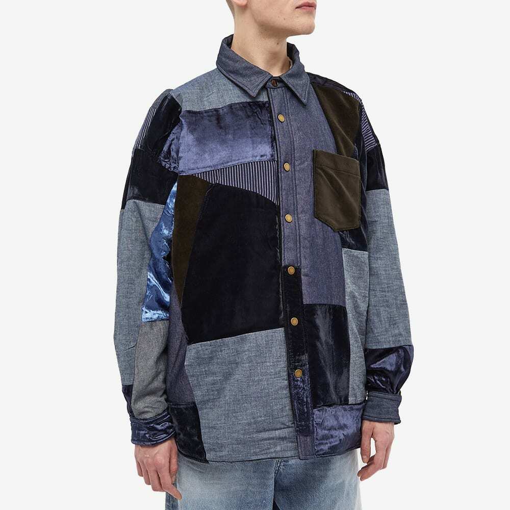 Acne Studios Men's Otito Patchwork Denim Jacket in Denim Blue Acne Studios