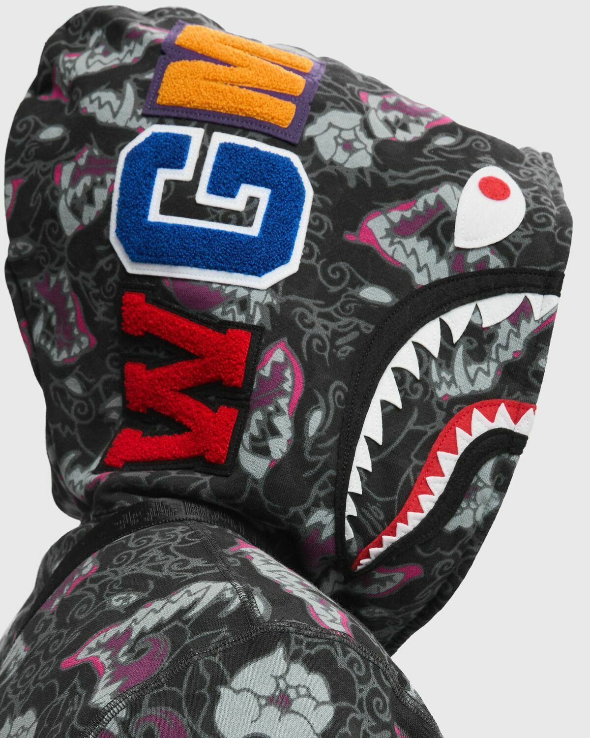 A Bathing Ape JAPANESE TATTOO CAMO SHARK FZ HOODIE Black Mens Hoody A ...