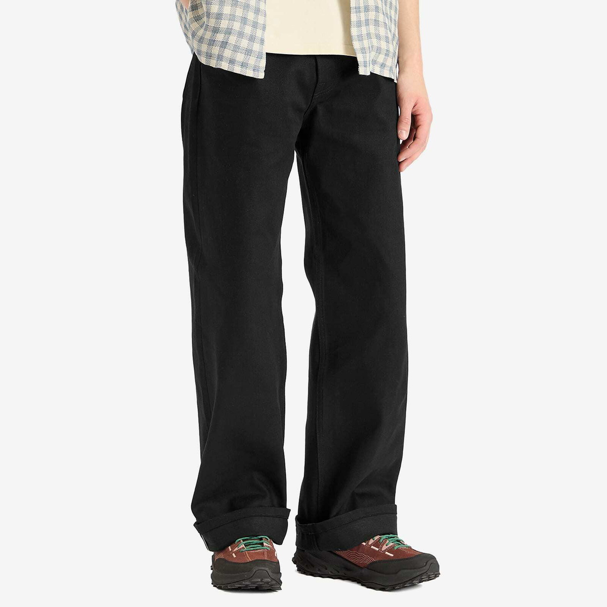 Brain Dead Men's Type 00 Wide Selvedge Jeans in Solid Black Brain Dead
