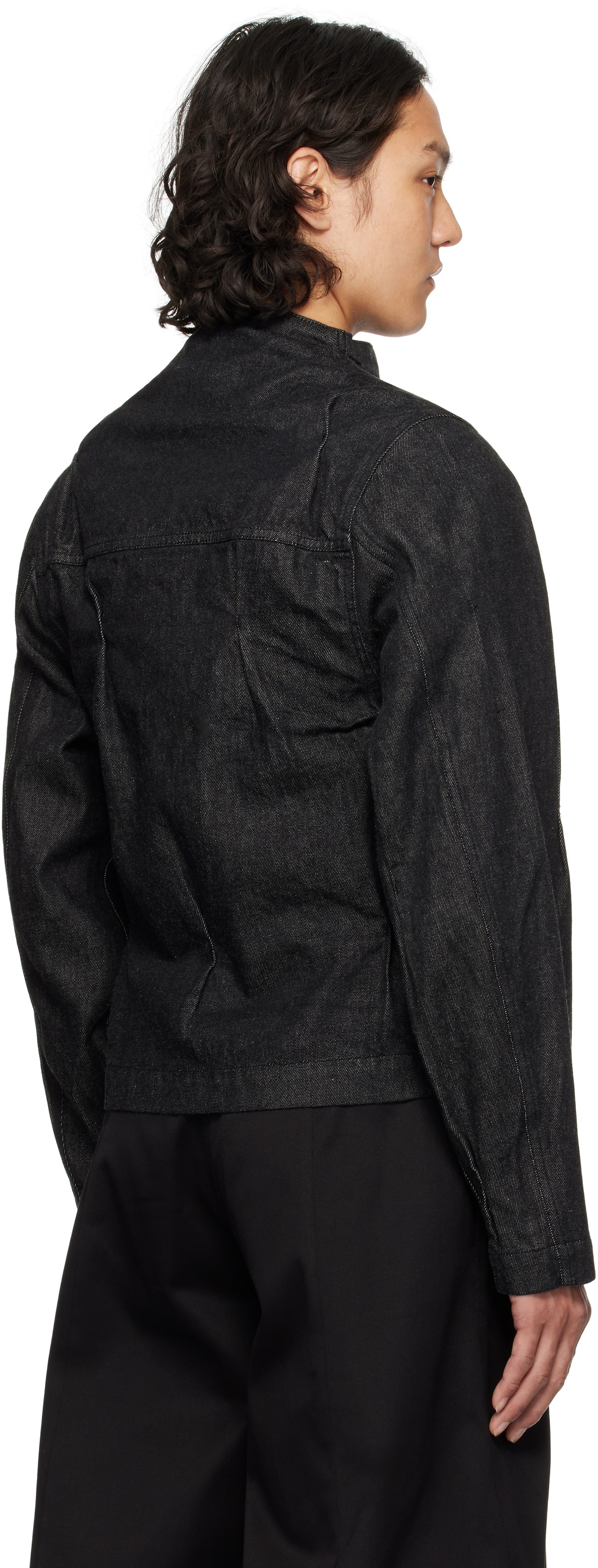 ADER error Black Pintuck Denim Jacket ADER error