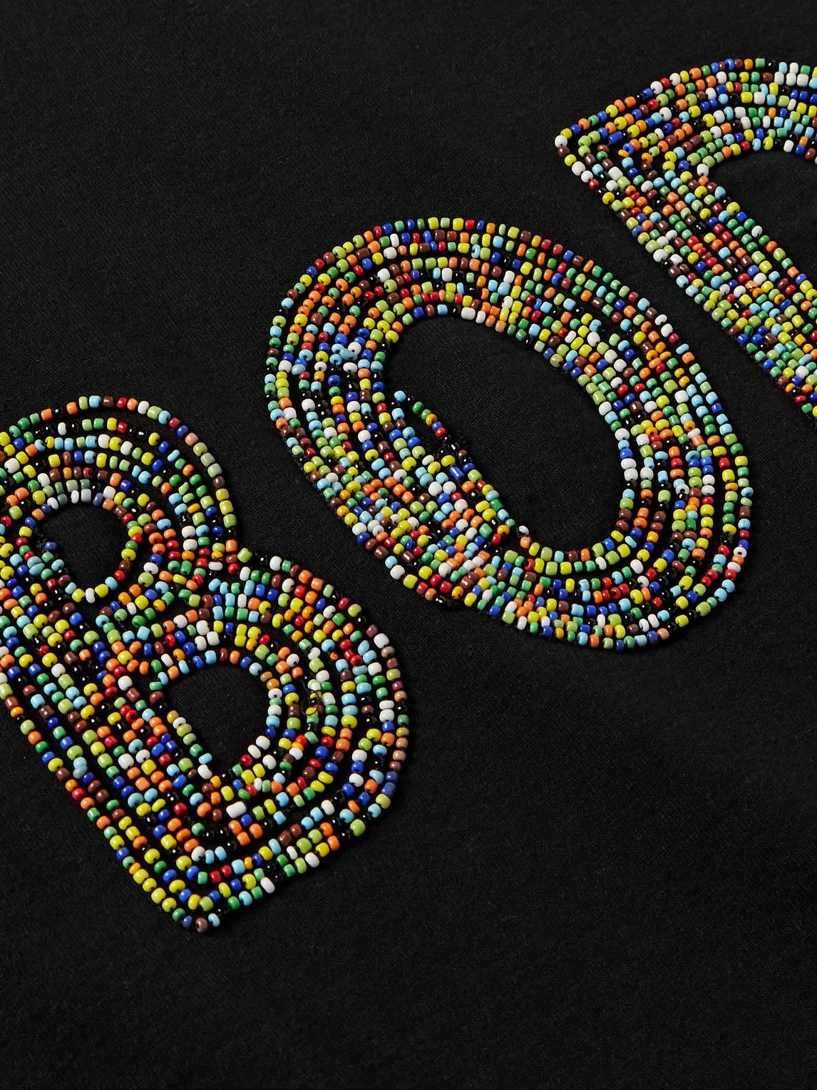 BODE - Logo-Embellished Cotton-Jersey T-Shirt - Black Bode