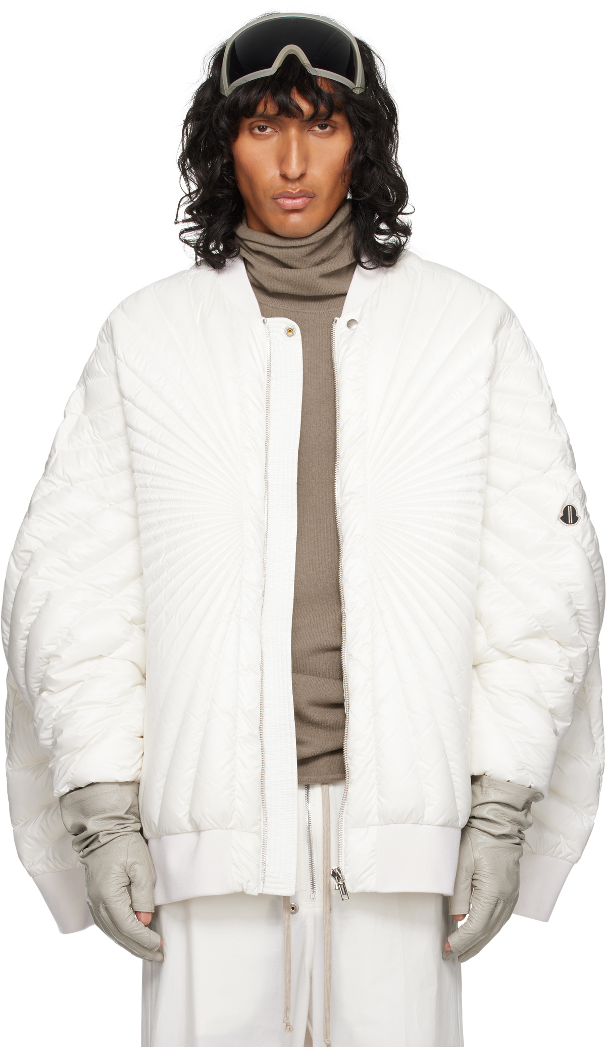 Rick Owens Moncler + Rick Owens Off-White Radiance Peter Bomber Jacket ...