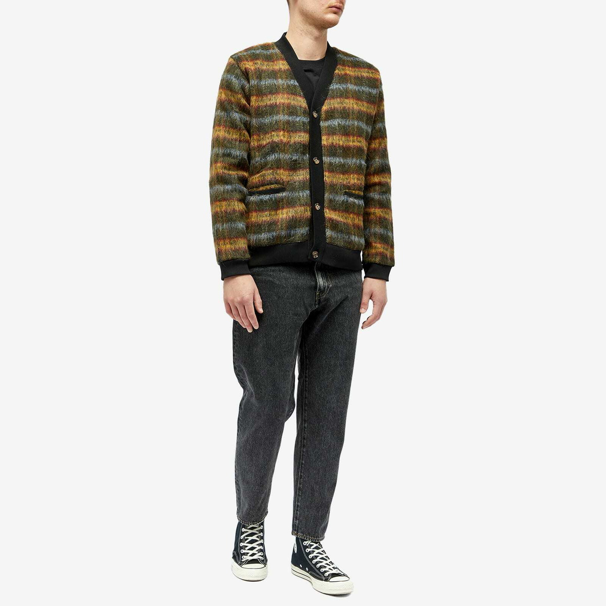 Corridor Men's Plaid Cardigan in Army Green Corridor