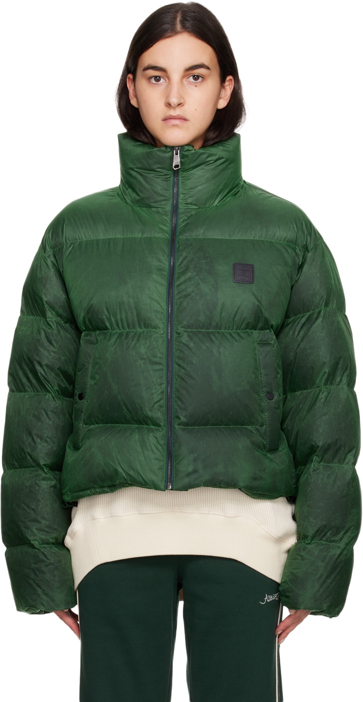 ADER error Green Quilted Down Jacket ADER error