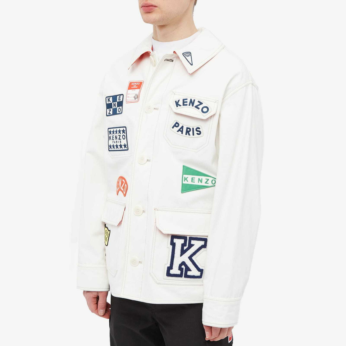 Kenzo Paris Men's Workwear Jacket in Off White Kenzo