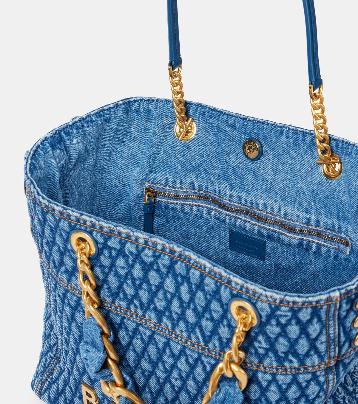 Balmain 1945 quilted denim tote bag Balmain
