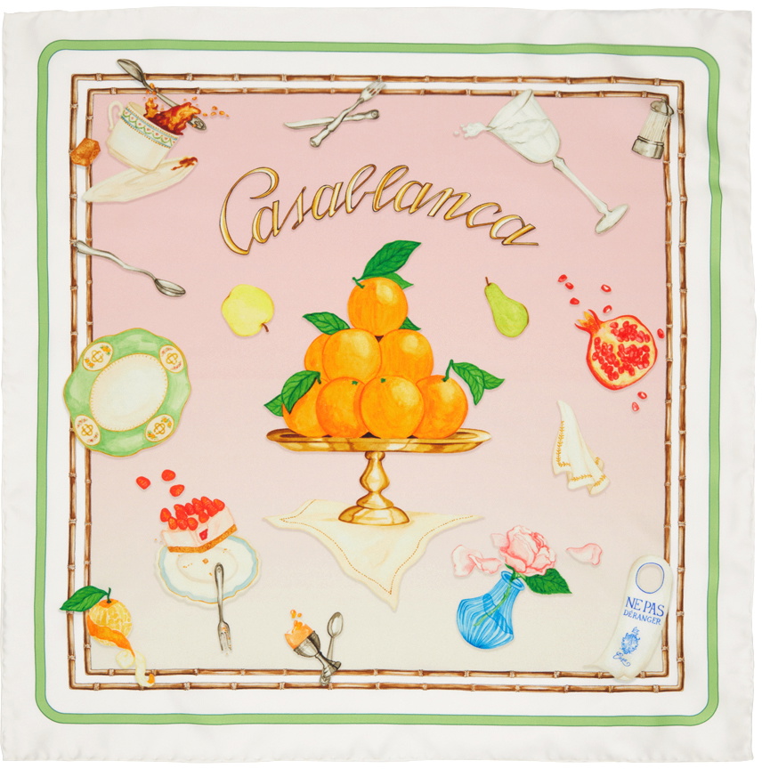 Casablanca White Fruit Scarf Casablanca