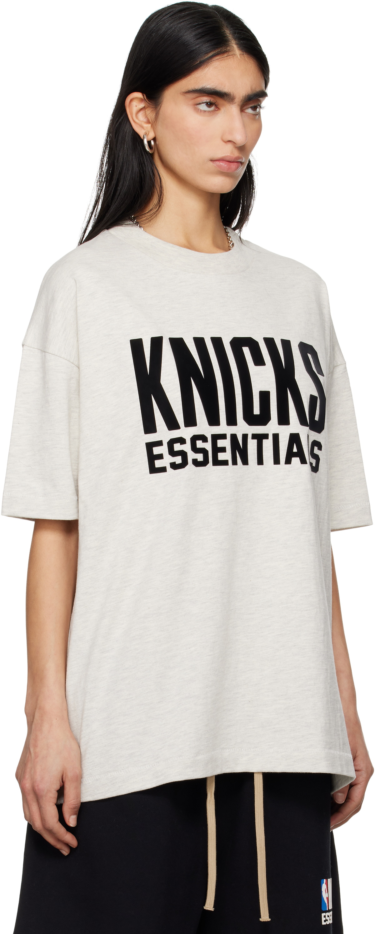 Fear of God ESSENTIALS Gray NBA Knicks Short Sleeve T-shirt Fear Of God ...