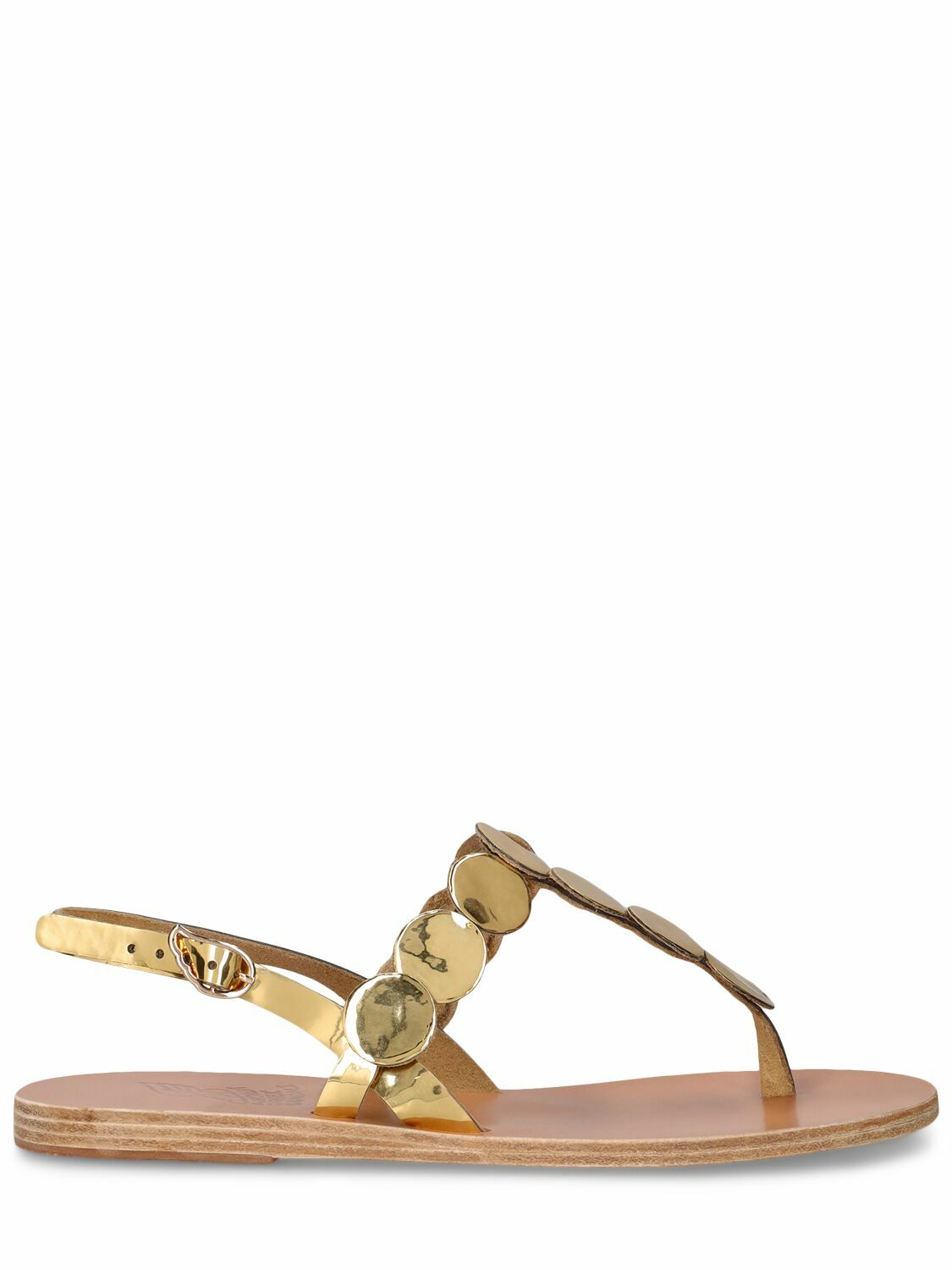 ANCIENT GREEK SANDALS - 5mm Ilios Metallic Leather Flat Sandals Ancient ...