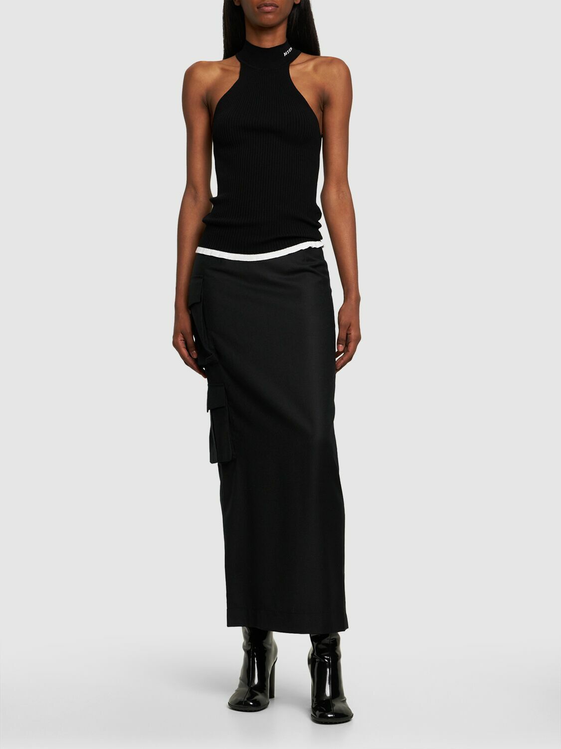 MSGM - Knit Viscose Blend Halter Top MSGM