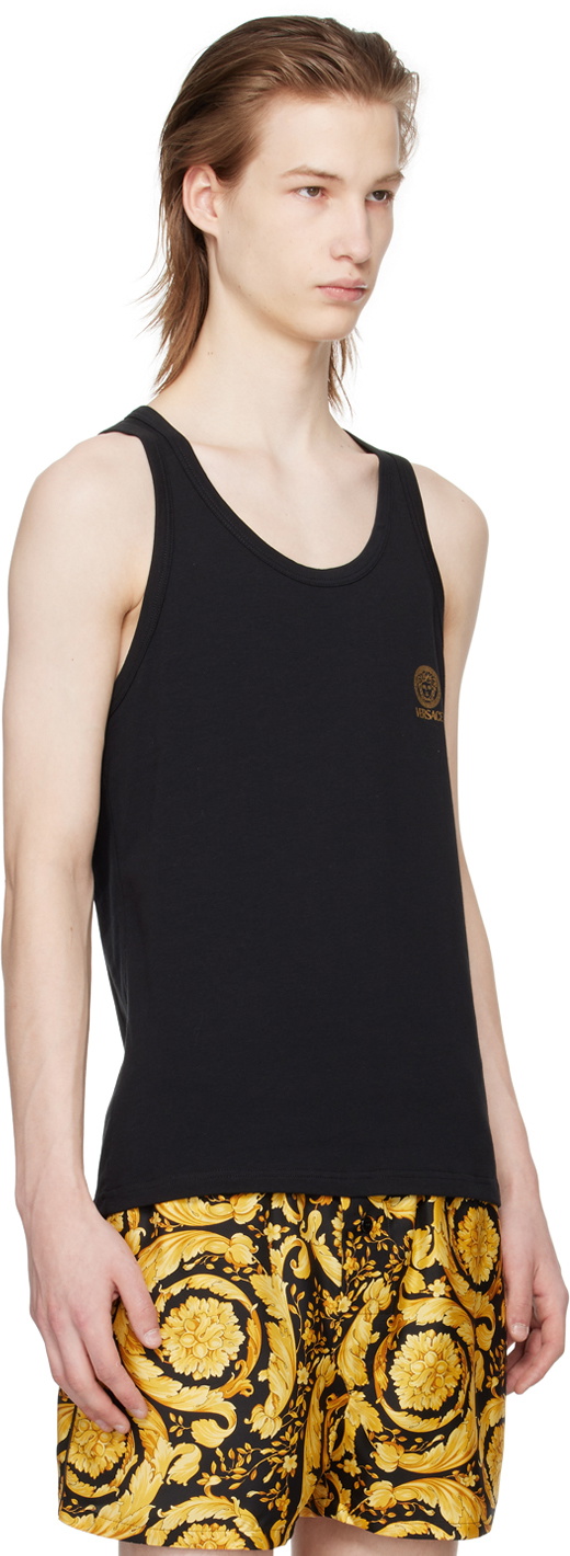 Versace Underwear Black Print Tank Top Versace Underwear