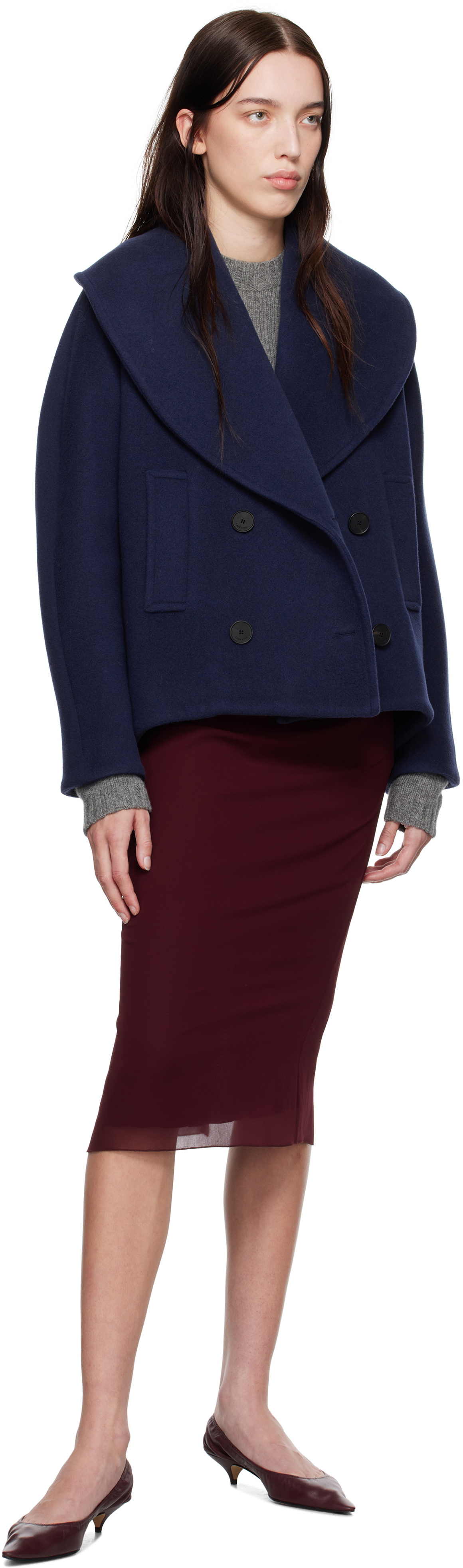 Lanvin Navy Cocoon Peacoat Lanvin