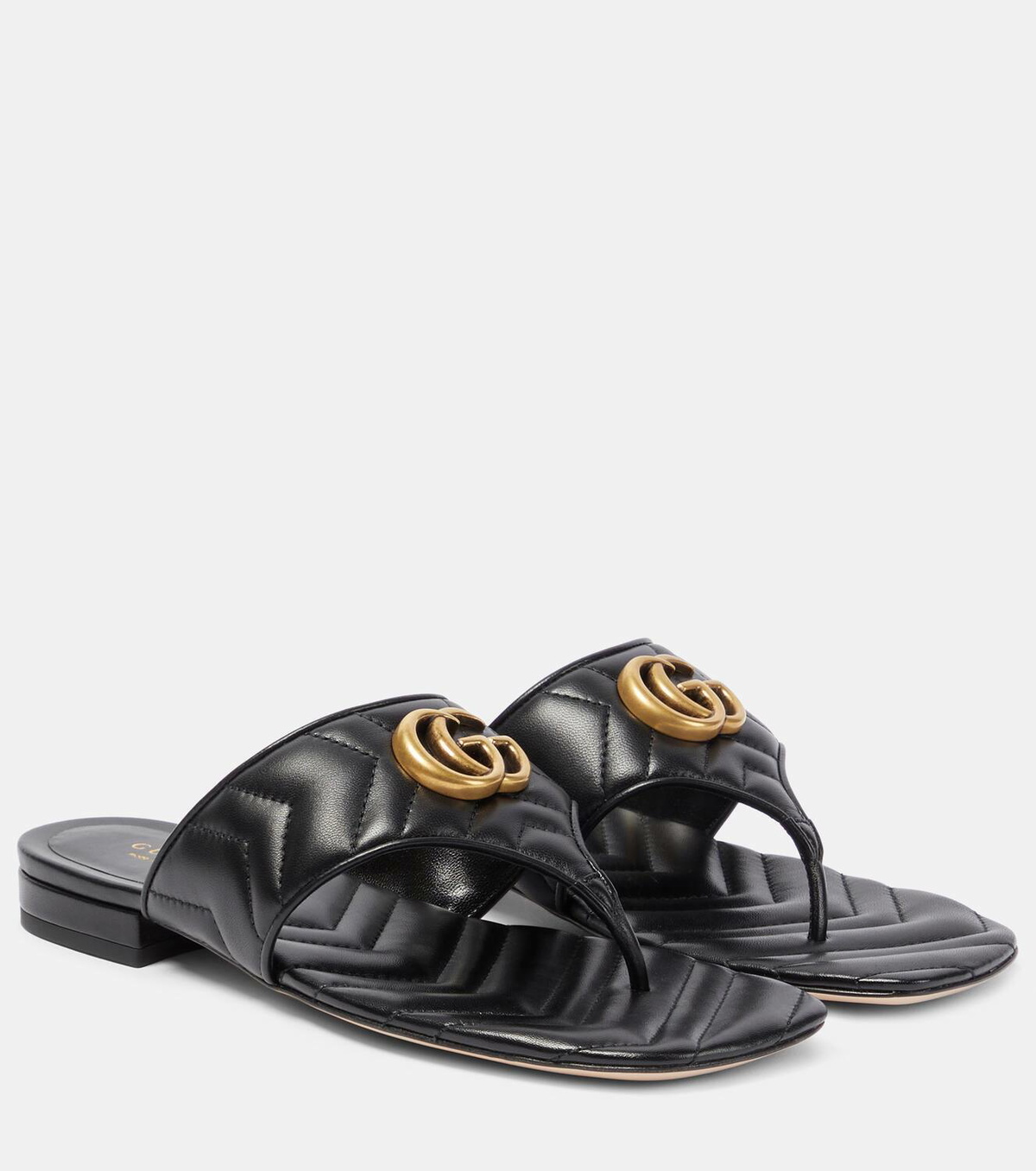 Gucci Gg Marmont Leather Thong Sandals Gucci