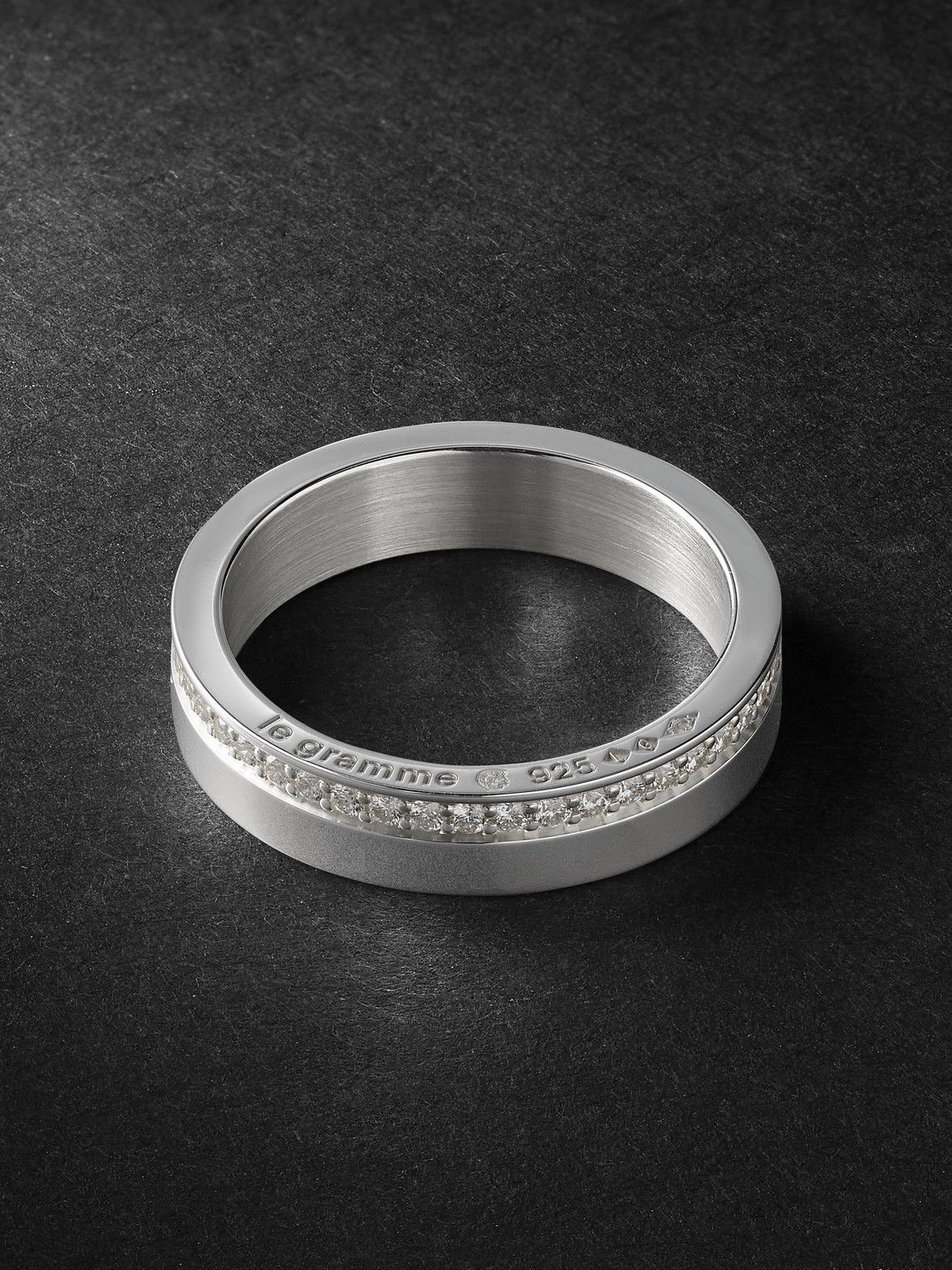 Le Gramme - 7g Sterling Silver Diamond Ring - Silver Le Gramme