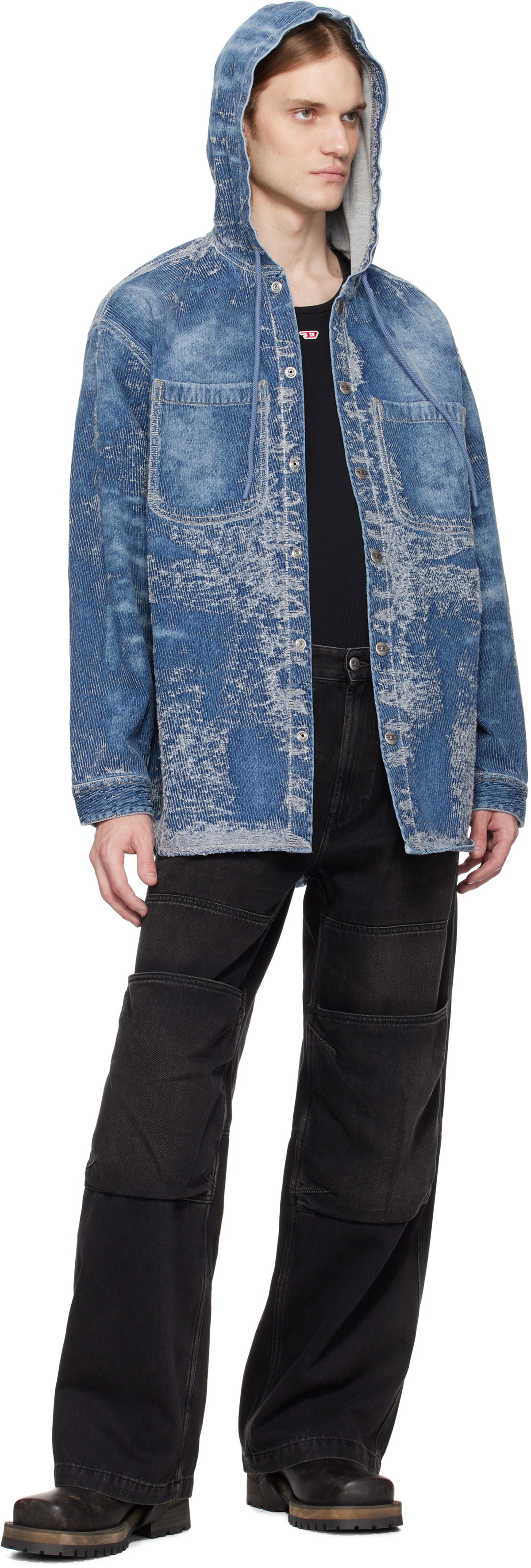 Diesel Blue D-Dewnys-Hood-S Denim Hoodie Diesel