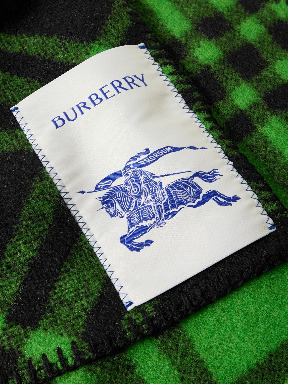 Burberry - Logo-Appliquéd Checked Wool Scarf Burberry