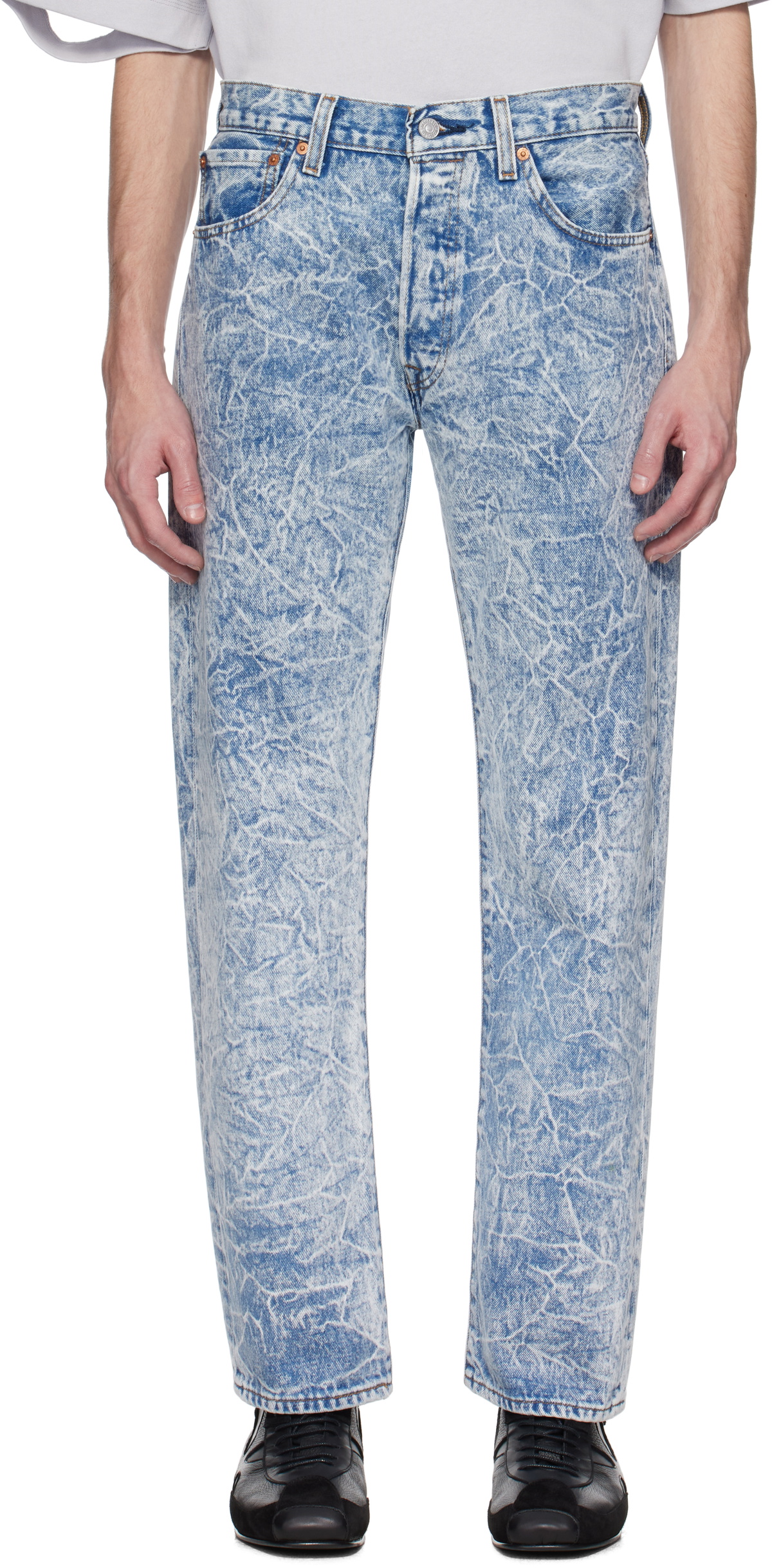 Karmuel Young Blue Re-Edited Creased Washed Jeans Karmuel Young