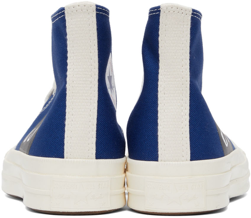 COMME des GARÇONS PLAY Blue Converse Edition Half Heart Chuck 70 High ...