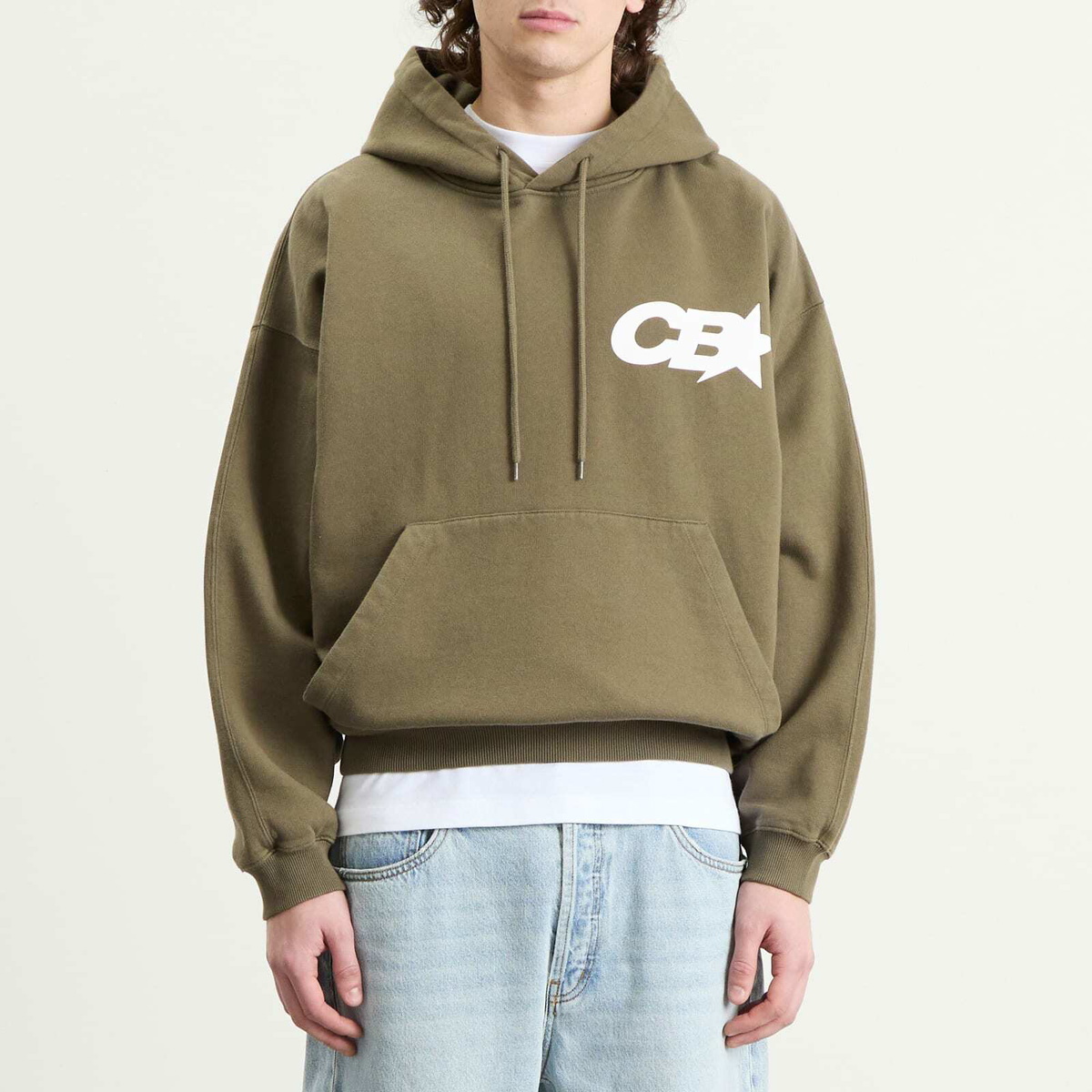 Cole Buxton Men's CB Star Racing Hoodie in Khaki Cole Buxton