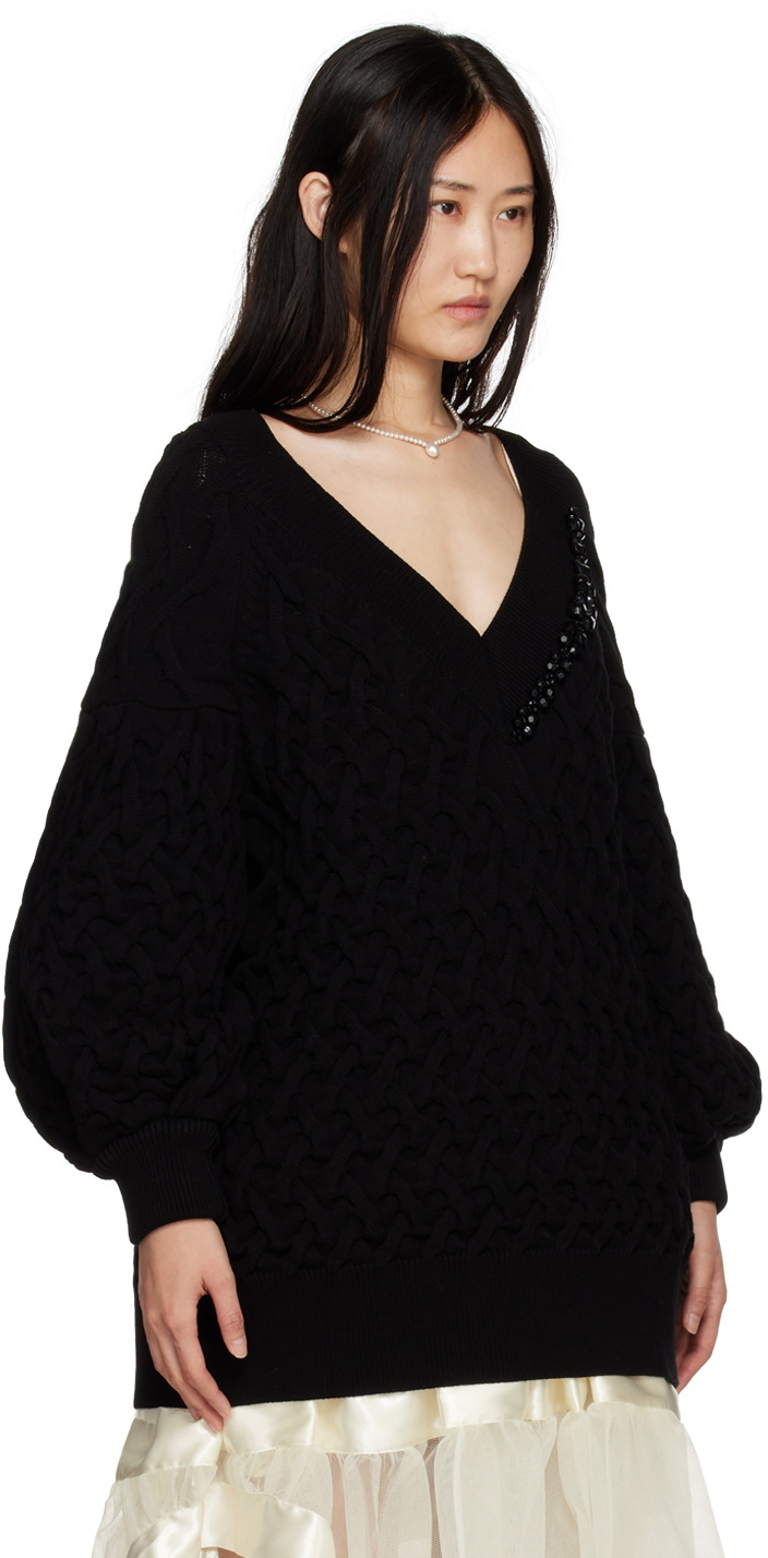 Simone Rocha Black Beaded Sweater Simone Rocha