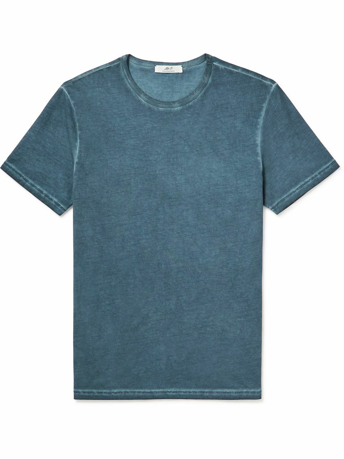 Mr P. - Garment-Dyed Organic Cotton-Jersey T-Shirt - Blue Mr P.