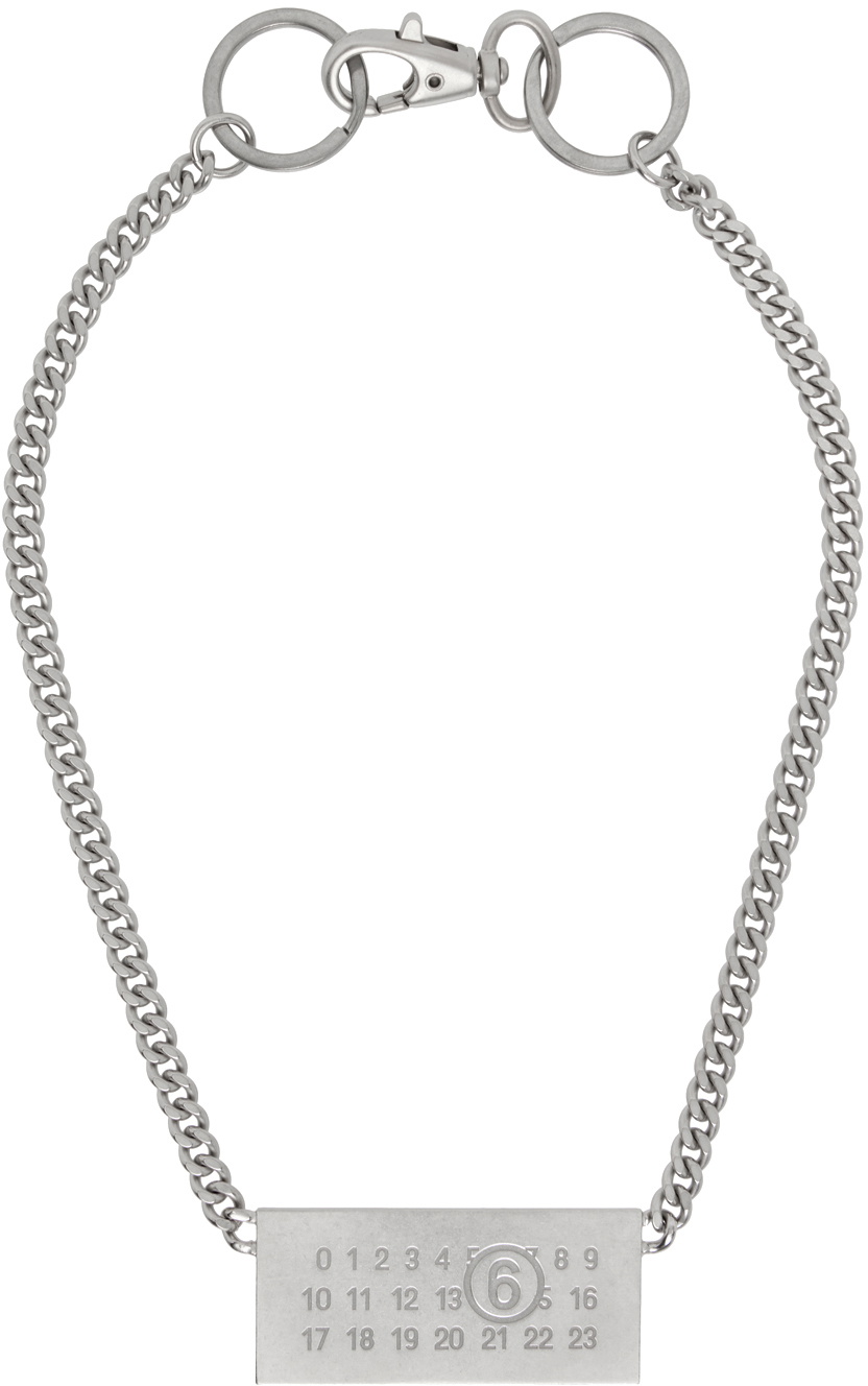 MM6 Maison Margiela Silver Curb Chain Necklace MM6 Maison Margiela