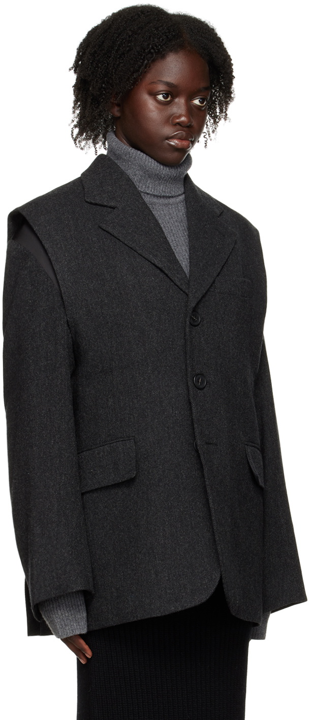 Trunk Project Gray Layered Blazer Trunk Project