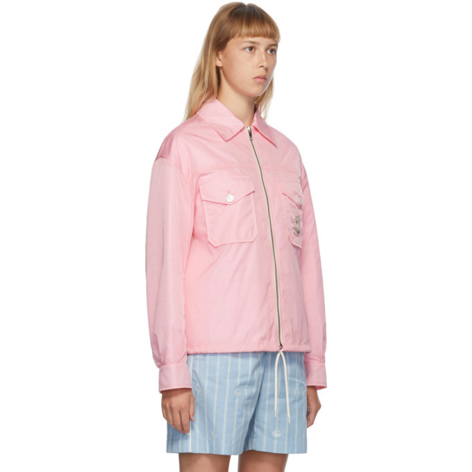 Gucci Pink Embroidered Kitten Jacket Gucci