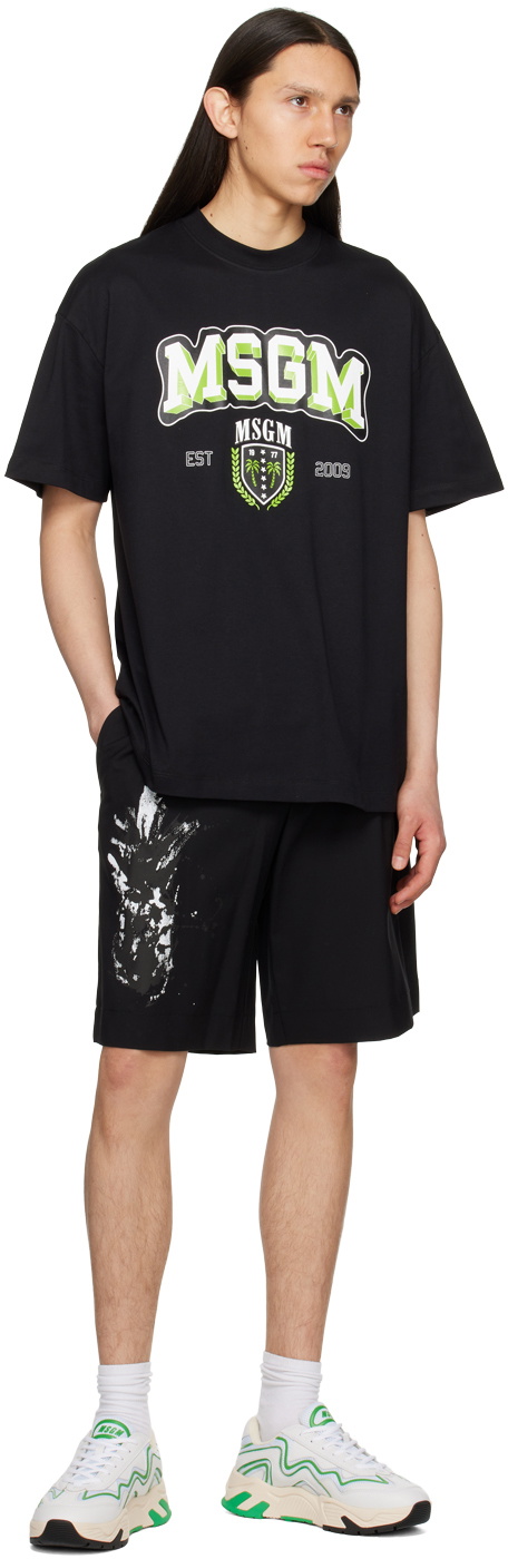 MSGM Black Printed T-Shirt MSGM